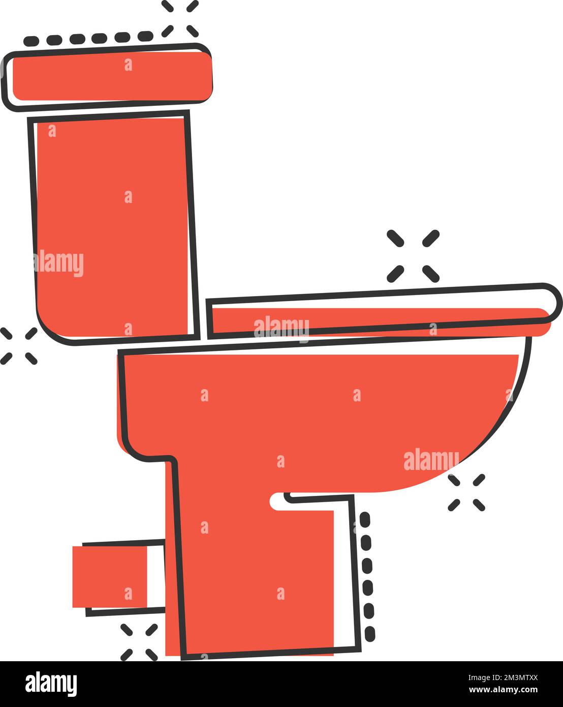 Toilet bowl icon in comic style. Hygiene cartoon vector illustration on ...