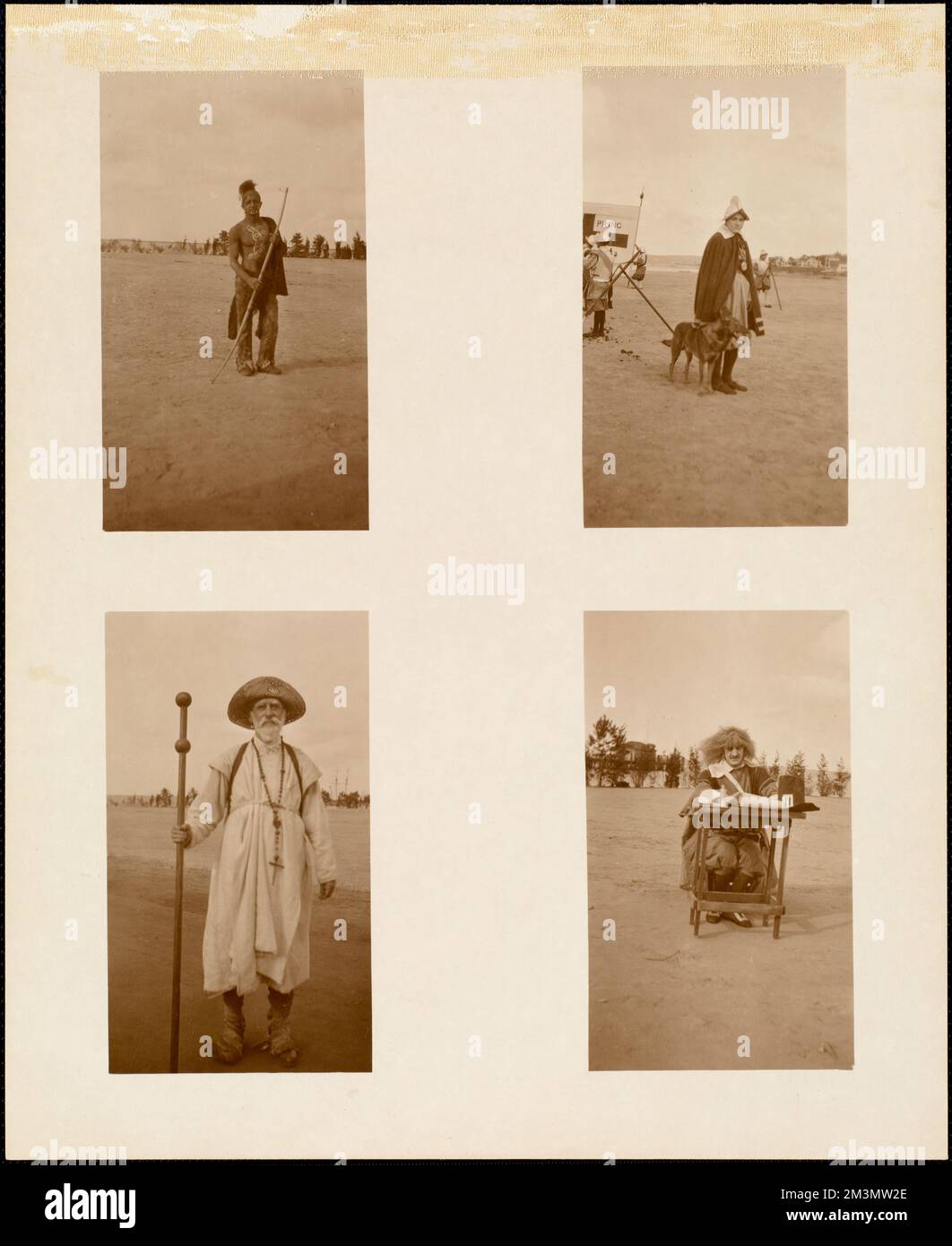 Plymouth Tercentenary Pagaent, 4 scenes of individuals including an ...