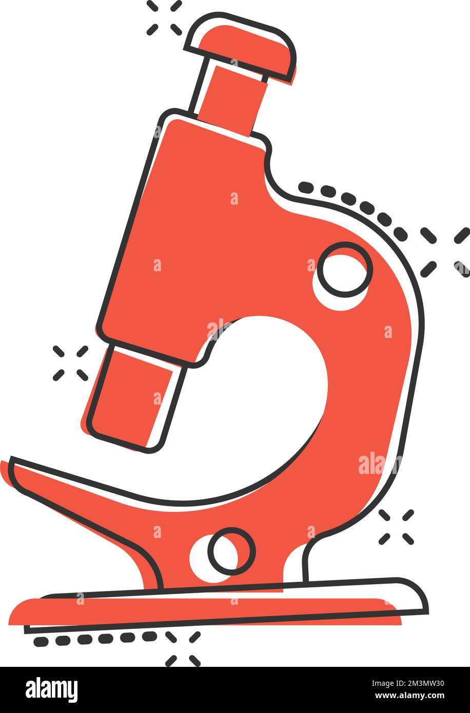 Microscope icon in comic style. Laboratory magnifier cartoon vector ...