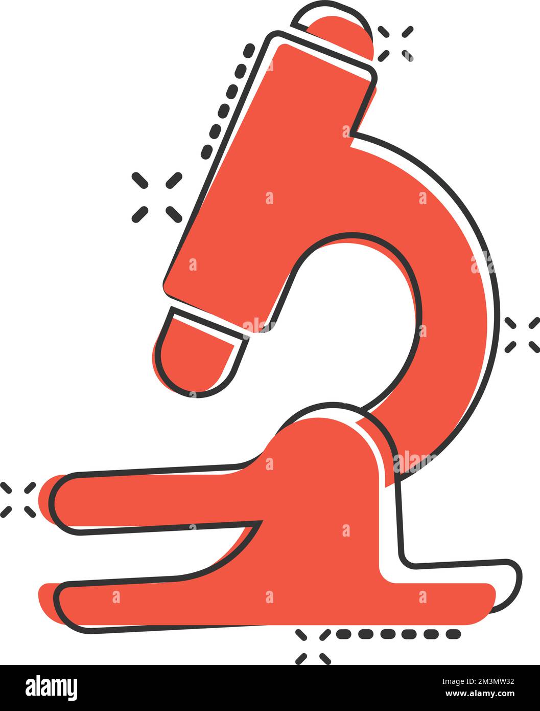 Microscope icon in comic style. Laboratory magnifier cartoon vector ...