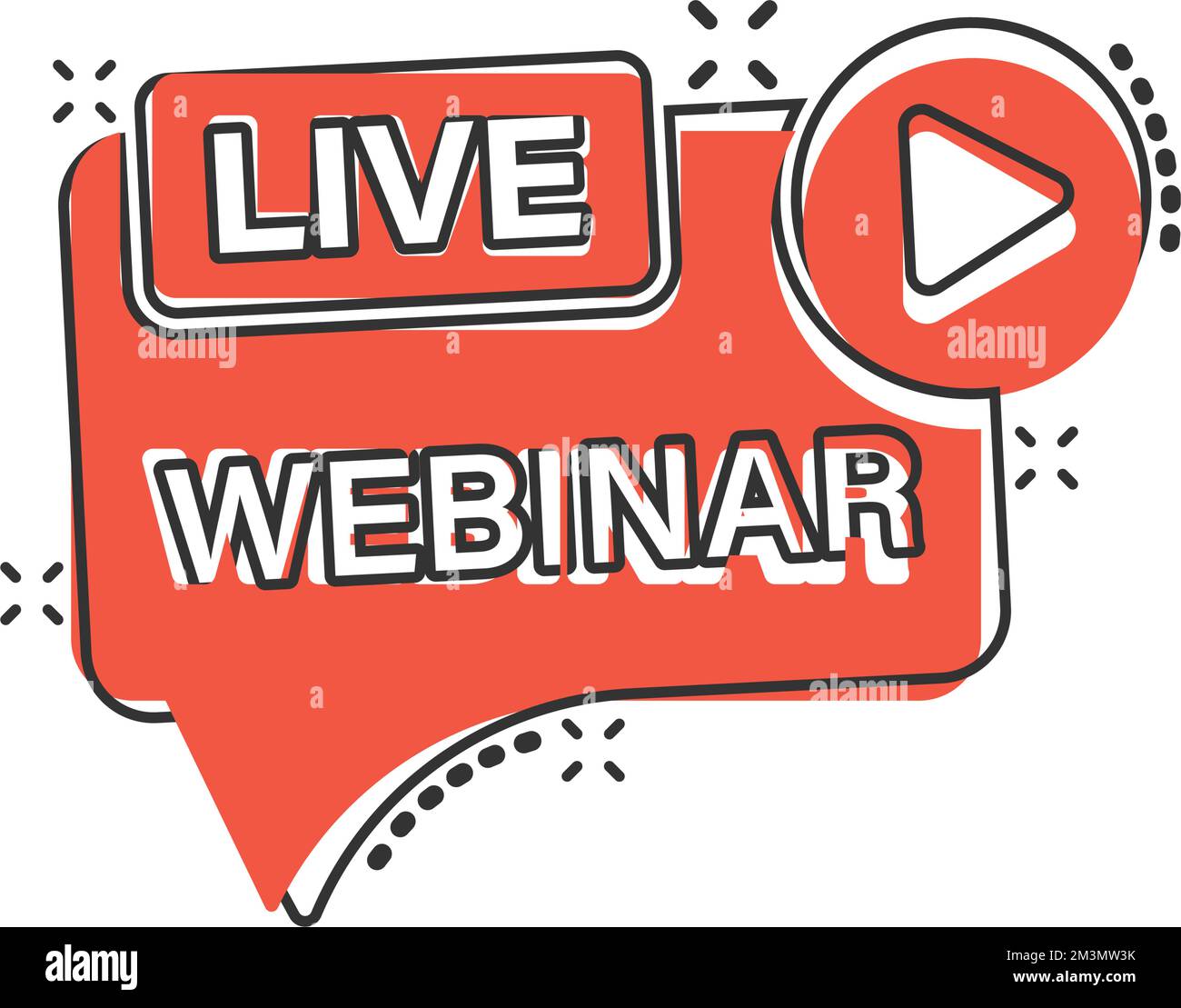Live webinar icon in comic style. Online training cartoon vector ...