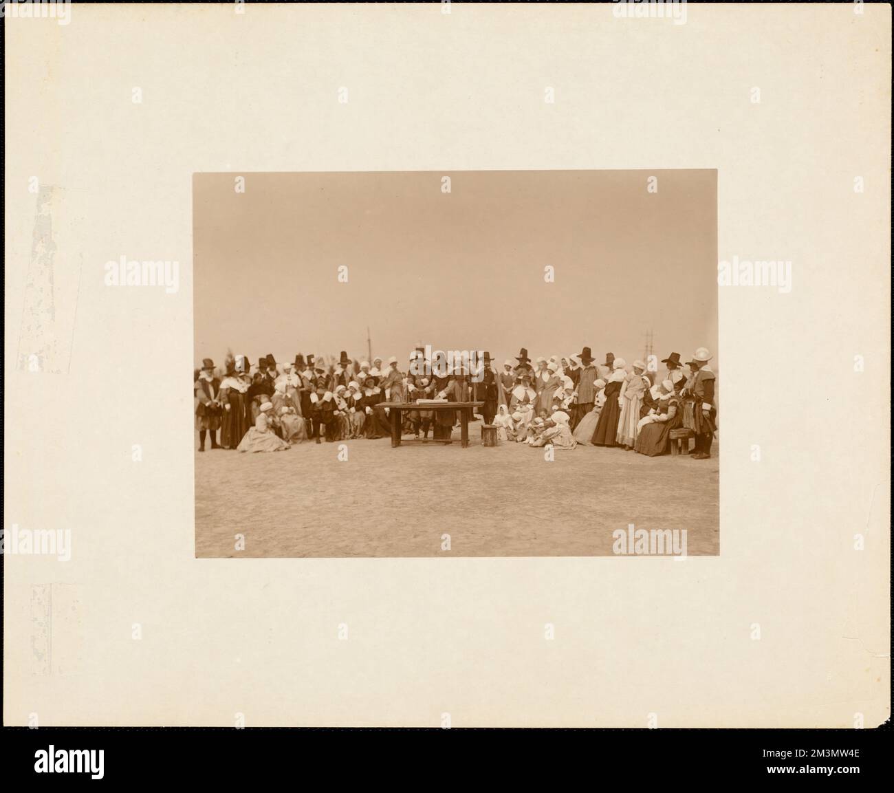 Plymouth Tercentenary Pageant, Panoramic Tableau of the Mayflower ...