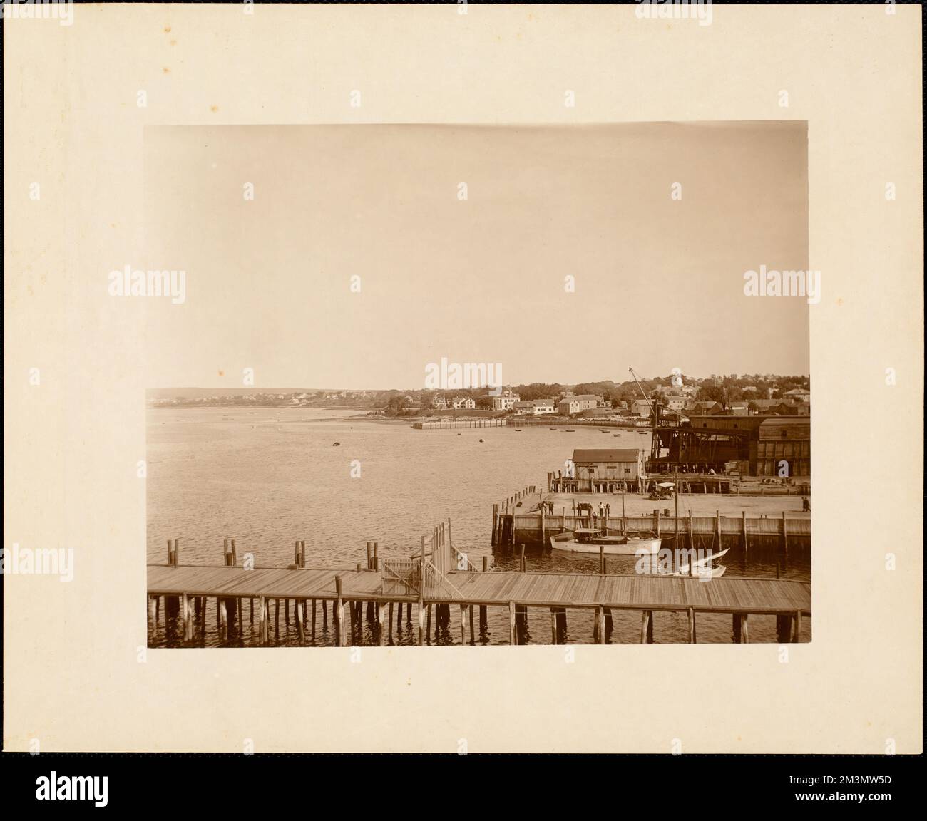 Plymouth waterfront, summer of 1920, view of docks and coastline ...