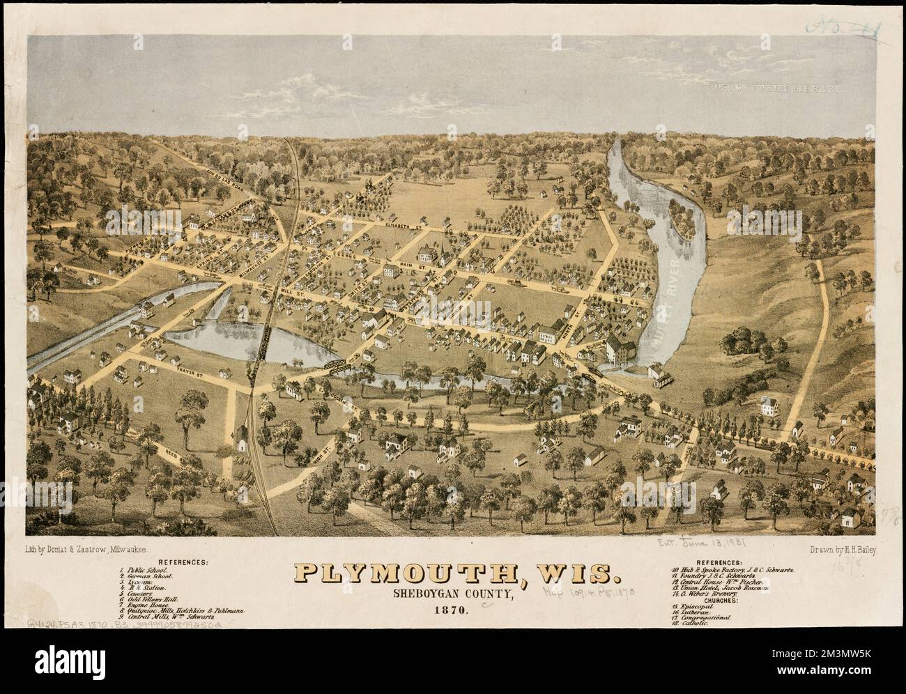 Plymouth, Wis : Sheboygan County, 1870 , Plymouth Wis., Aerial views ...
