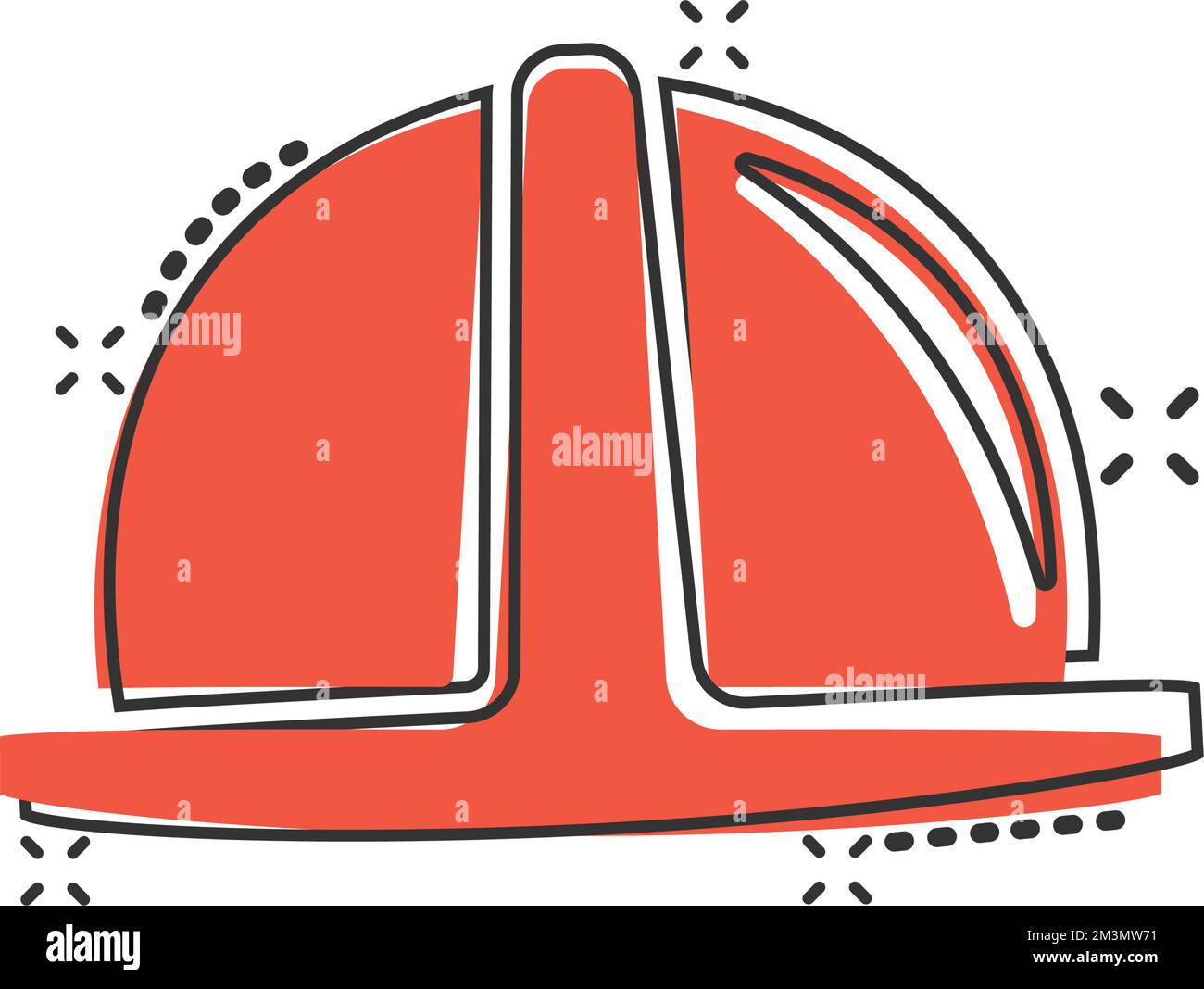 Construction helmet icon in comic style. Safety cap cartoon vector ...