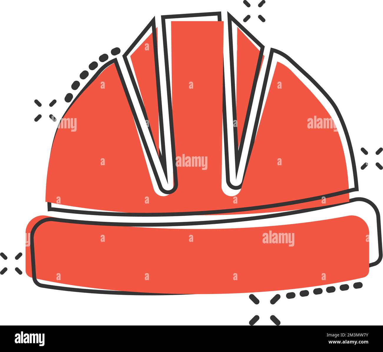 Construction helmet icon in comic style. Safety cap cartoon vector ...