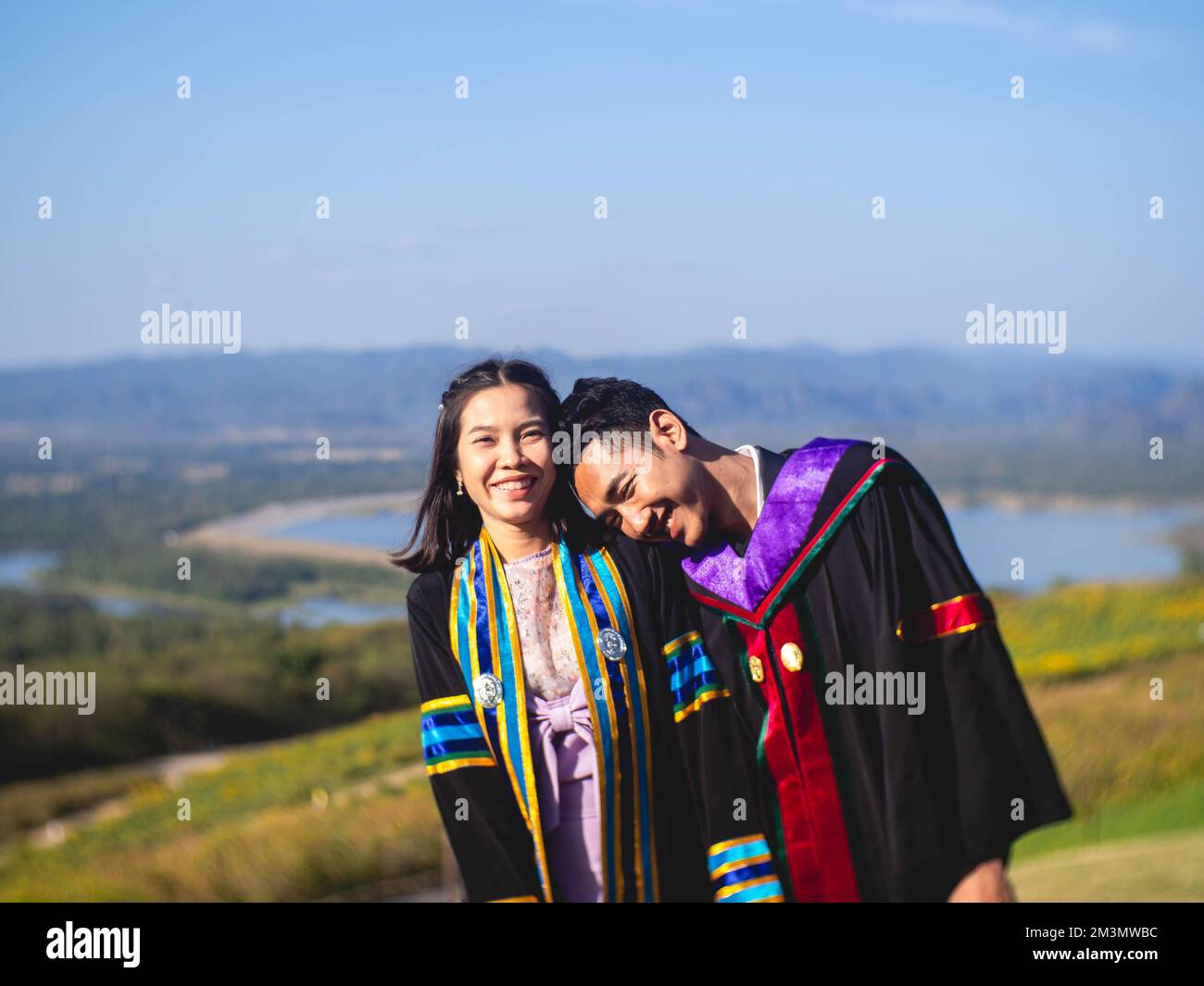 The graduate wore a gown from a university in Thailand. For graduation ...