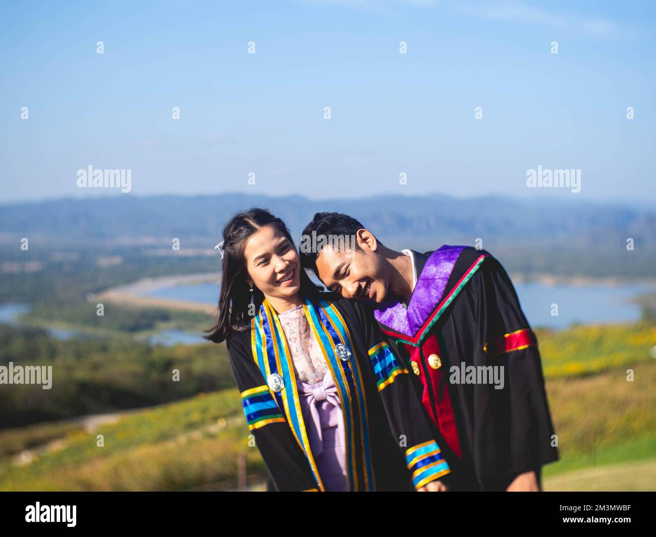 The graduate wore a gown from a university in Thailand. For graduation ...