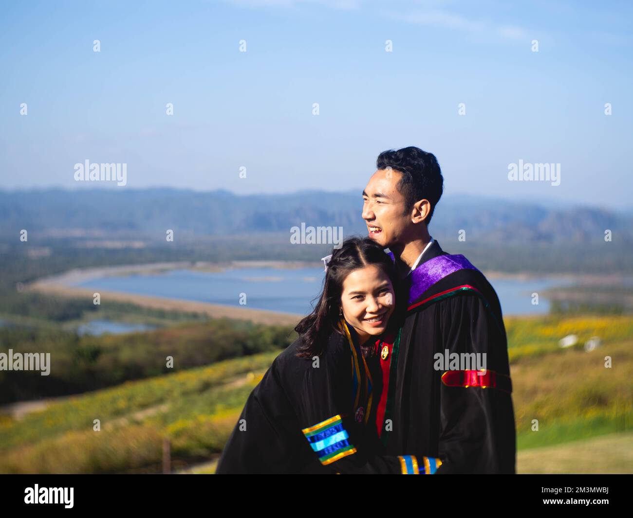 The graduate wore a gown from a university in Thailand. For graduation ...