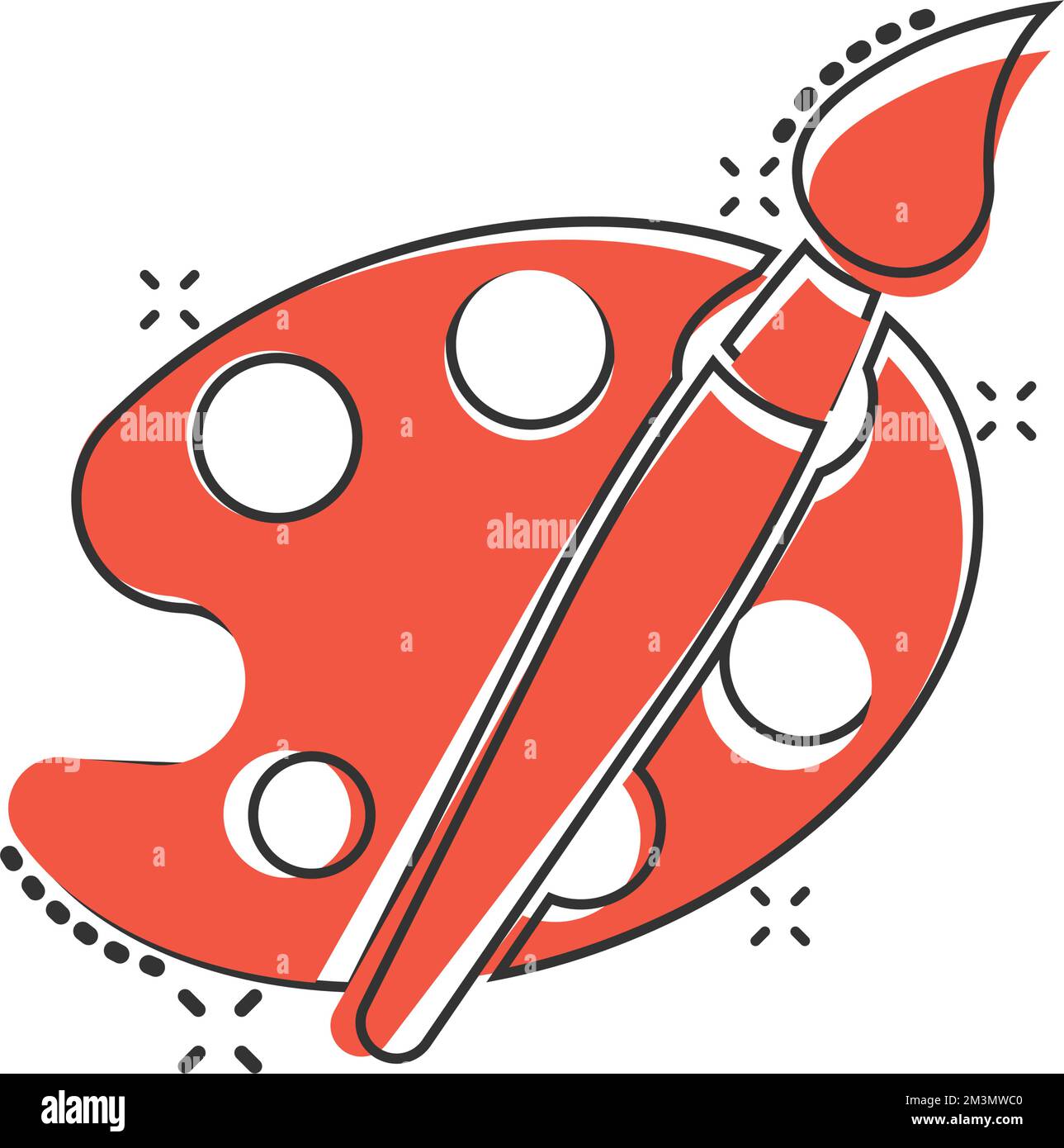 Artist's palette in comic style. Painter's tools cartoon vector ...