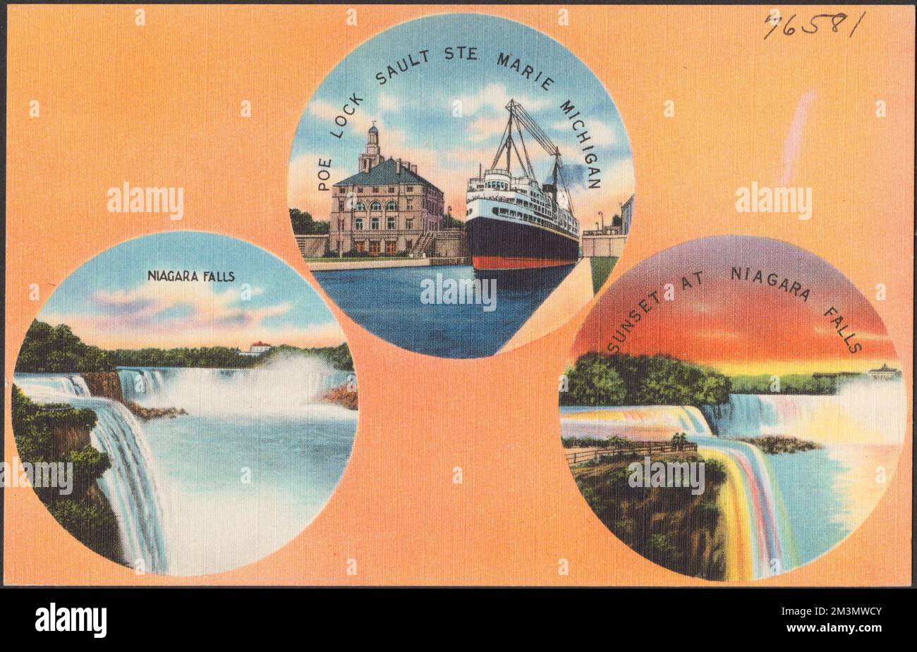 Poe Lock, Sault Ste Marie, Michigan. Niagara Falls. Sunset at Niagara ...