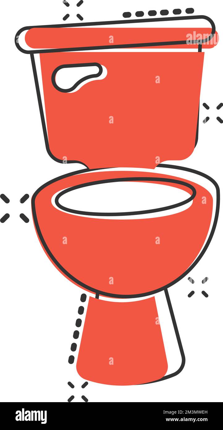 Toilet bowl icon in comic style. Hygiene cartoon vector illustration on ...