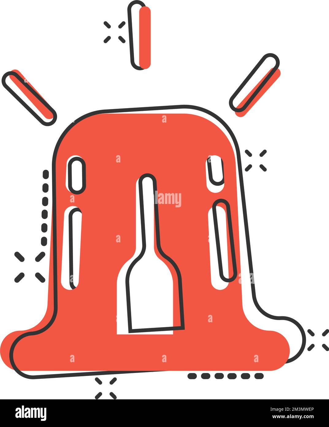 Emergency alarm icon in comic style. Alert lamp cartoon vector ...