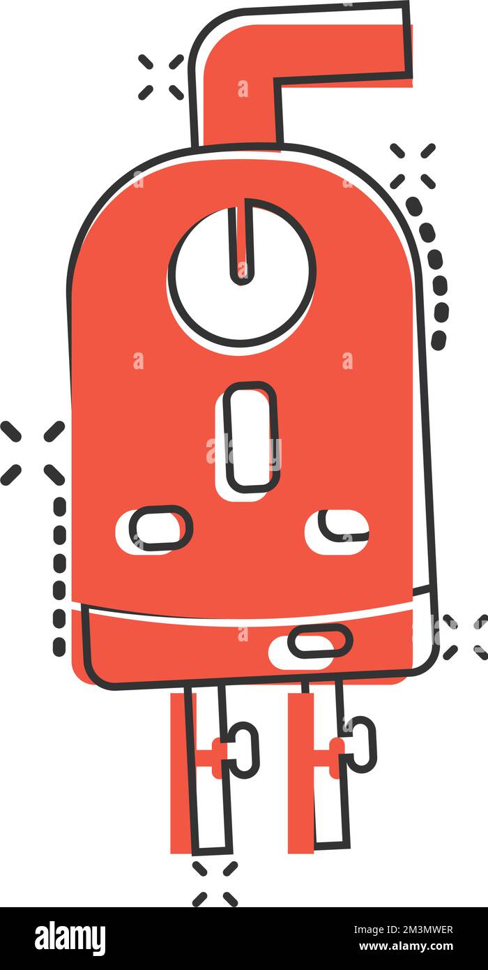 Gas boiler icon in comic style. Heater cartoon vector illustration on ...