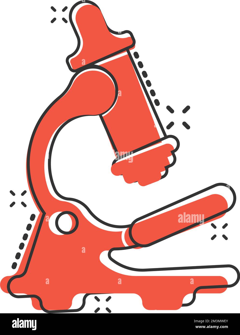 Microscope icon in comic style. Laboratory magnifier cartoon vector ...