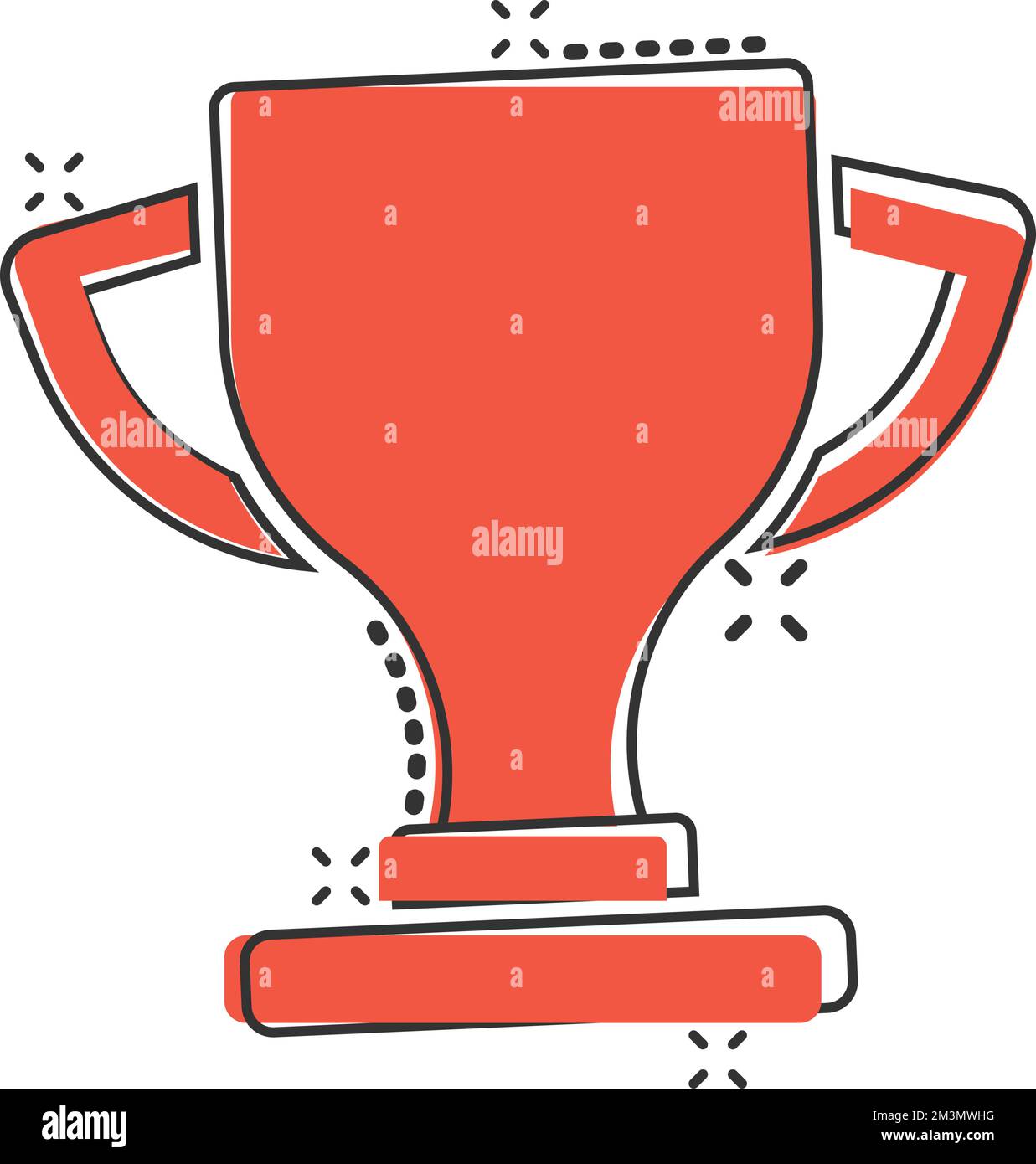 Trophy cup icon in comic style. Goblet prize cartoon vector ...