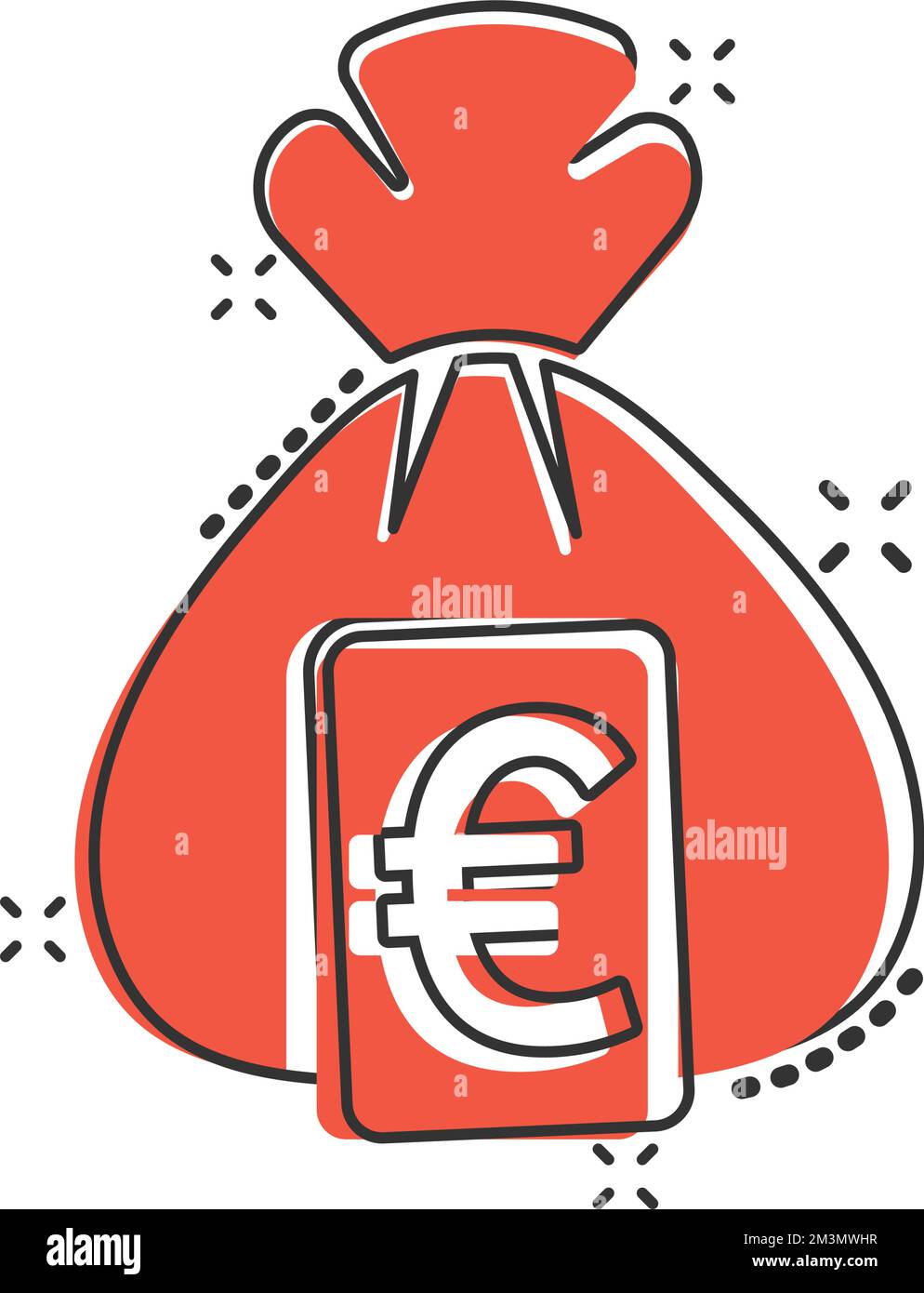 Money bag icon in comic style. Moneybag cartoon vector illustration on ...
