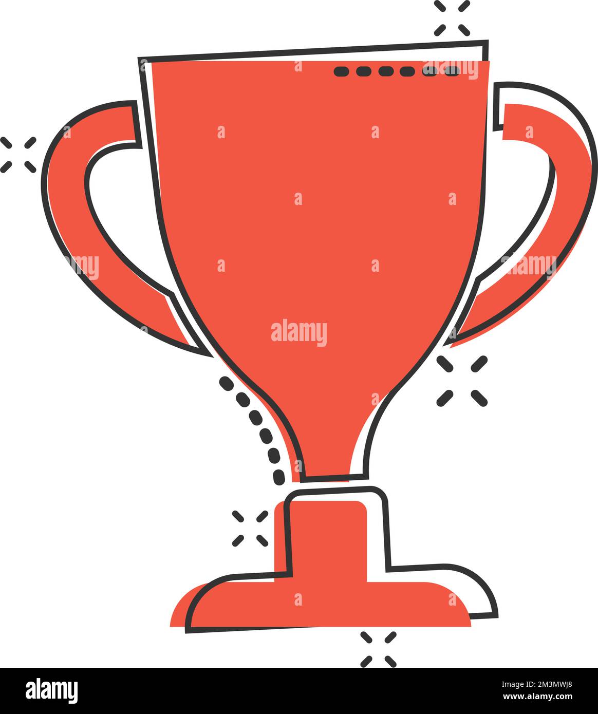 Trophy cup icon in comic style. Goblet prize cartoon vector ...