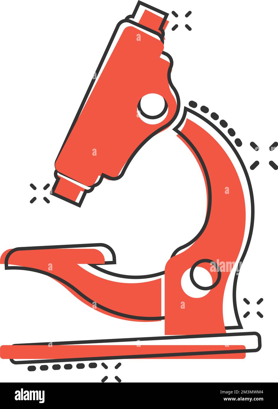 Microscope icon in comic style. Laboratory magnifier cartoon vector ...