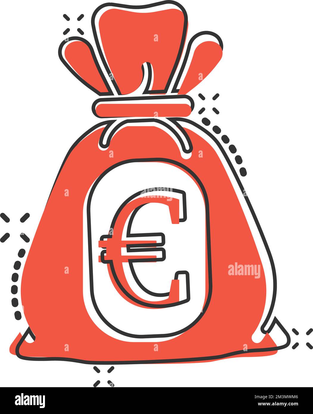 Money bag icon in comic style. Moneybag cartoon vector illustration on ...