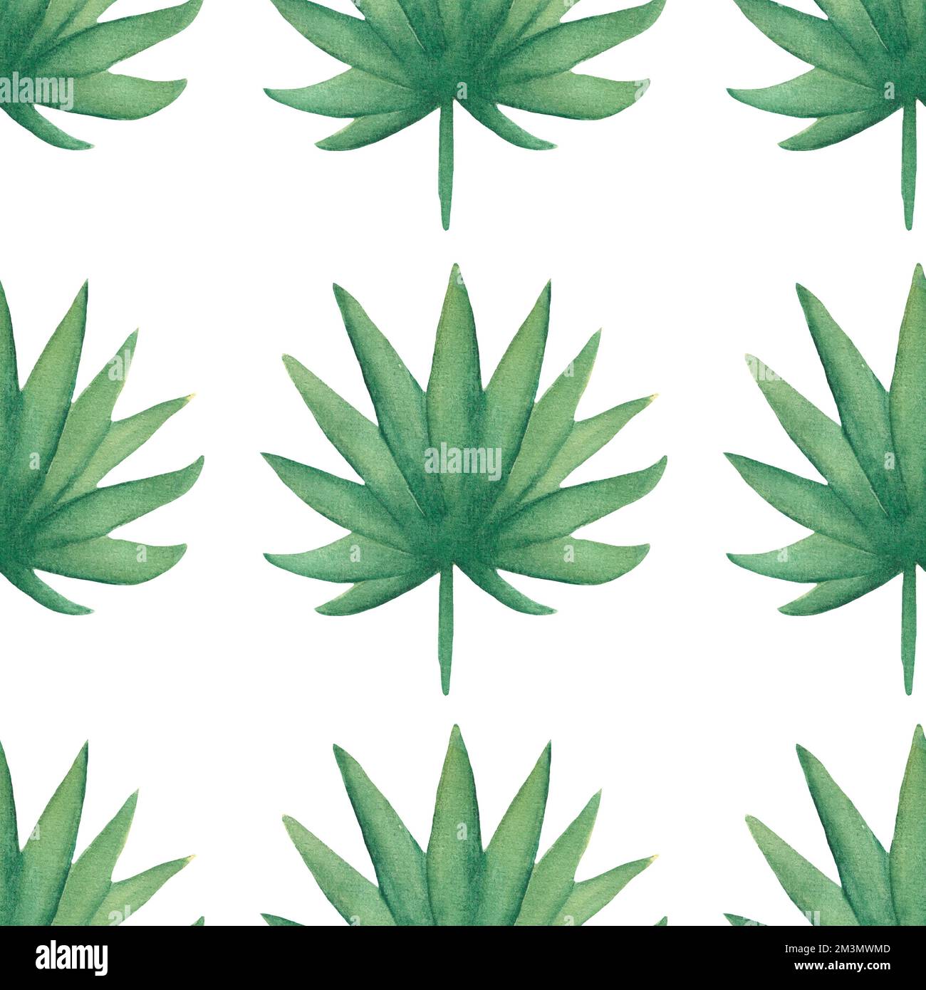 Watercolor seamless tropical leaves pattern. Foliage digital paper ...