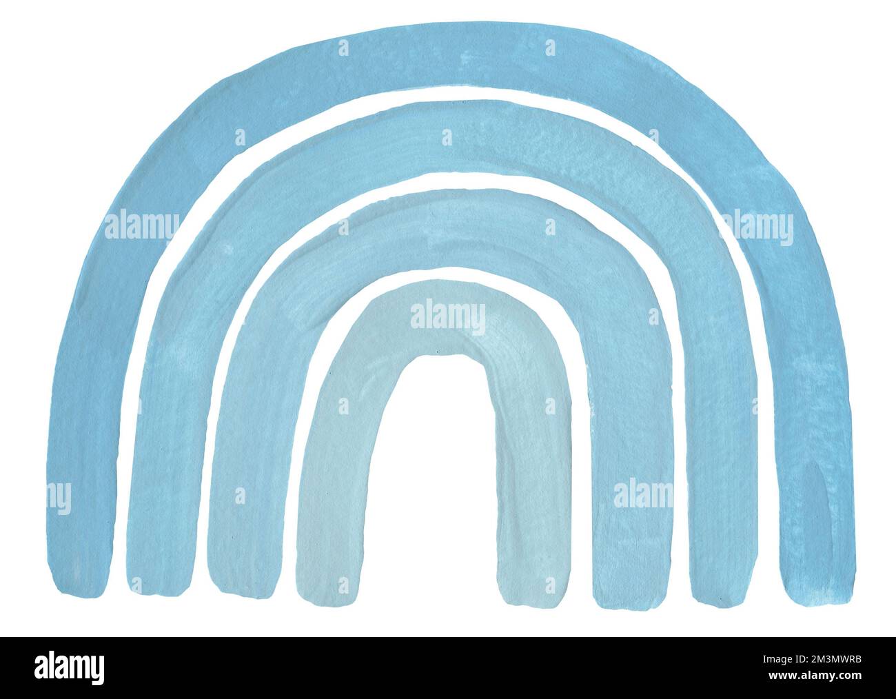 Pastel blue rainbow clipart. Neutral delicate rainbows illustration ...