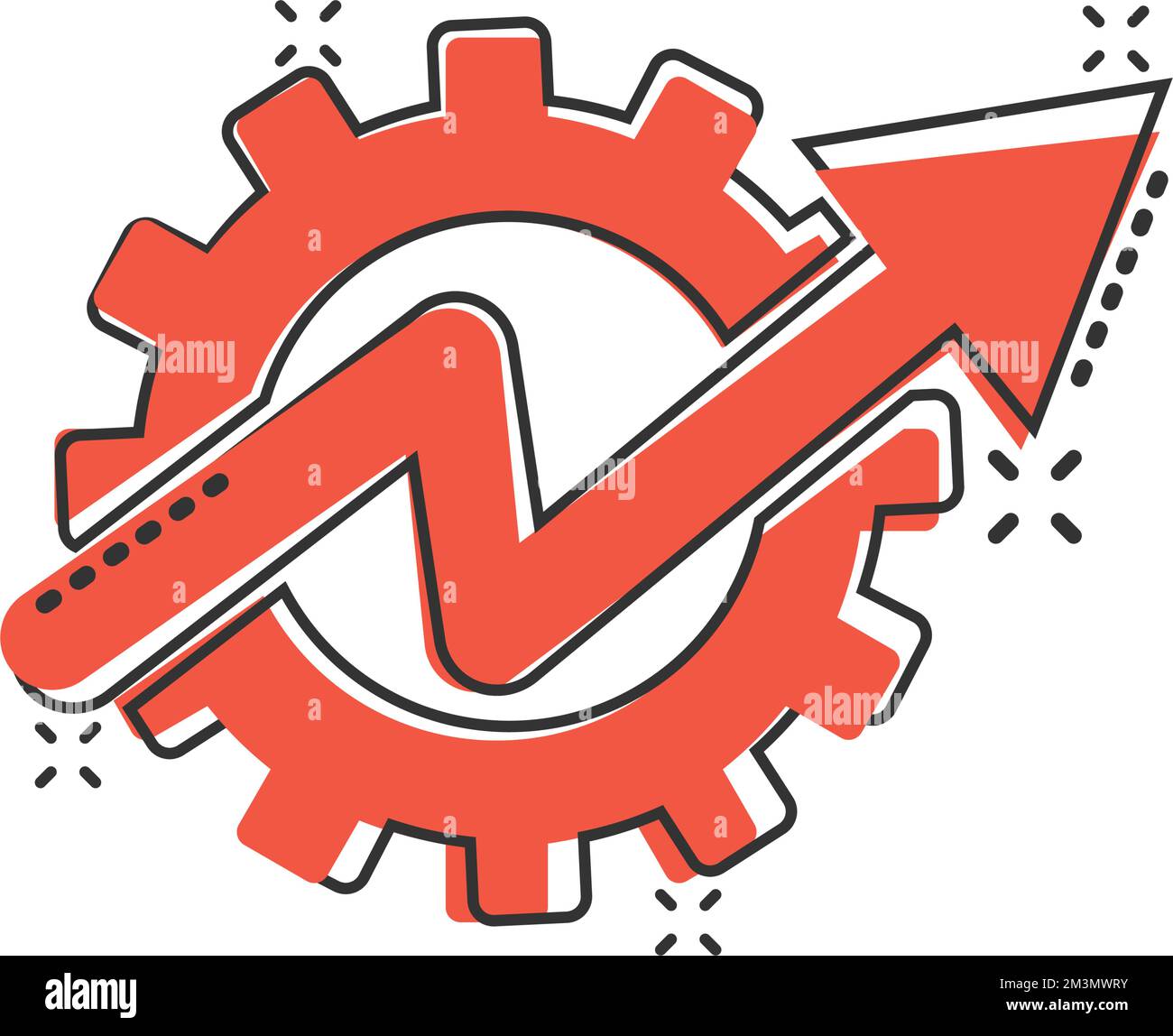 Productivity icon in comic style. Process strategy cartoon vector ...