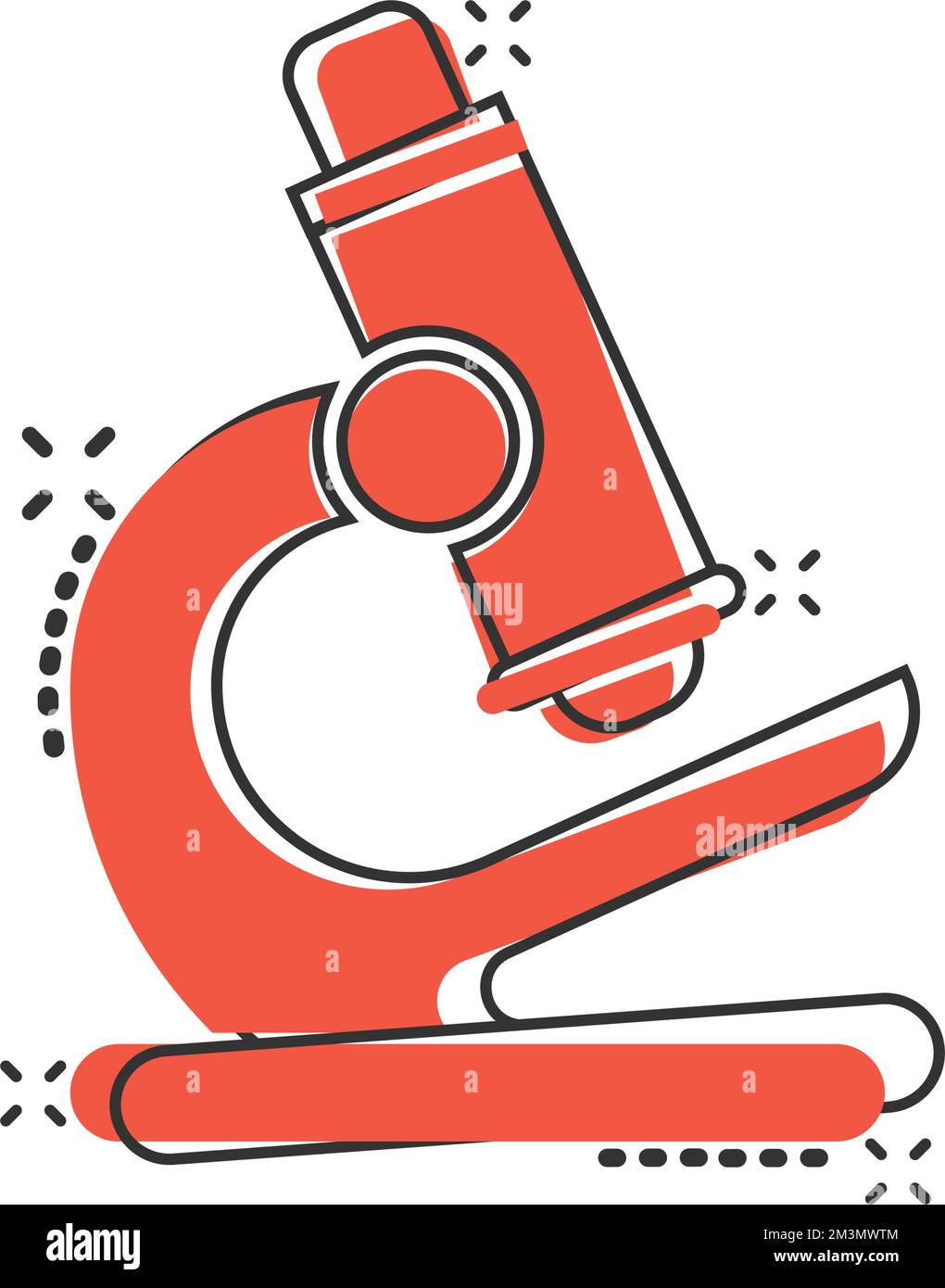 Microscope icon in comic style. Laboratory magnifier cartoon vector ...