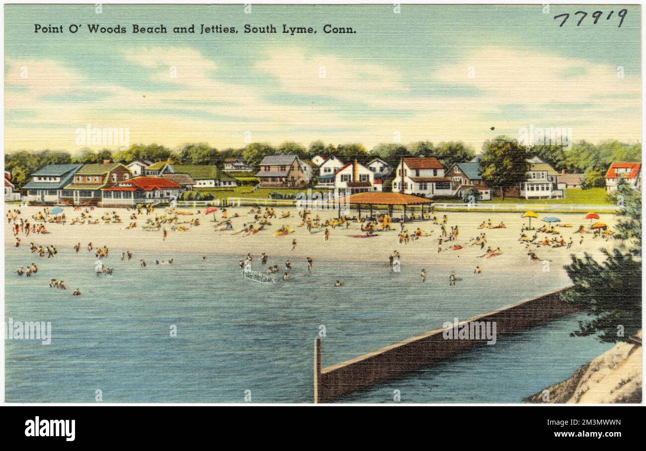 Point O' Woods Beach and Jetties, South Lyme, Conn. , Beaches, Tichnor ...