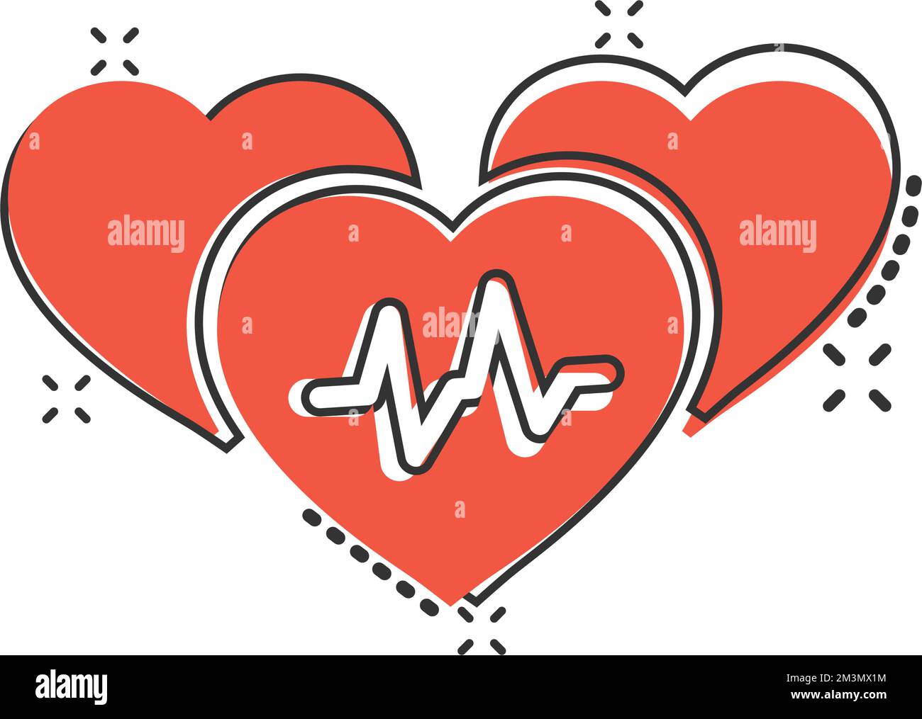Arterial blood pressure icon in comic style. Heartbeat monitor cartoon ...