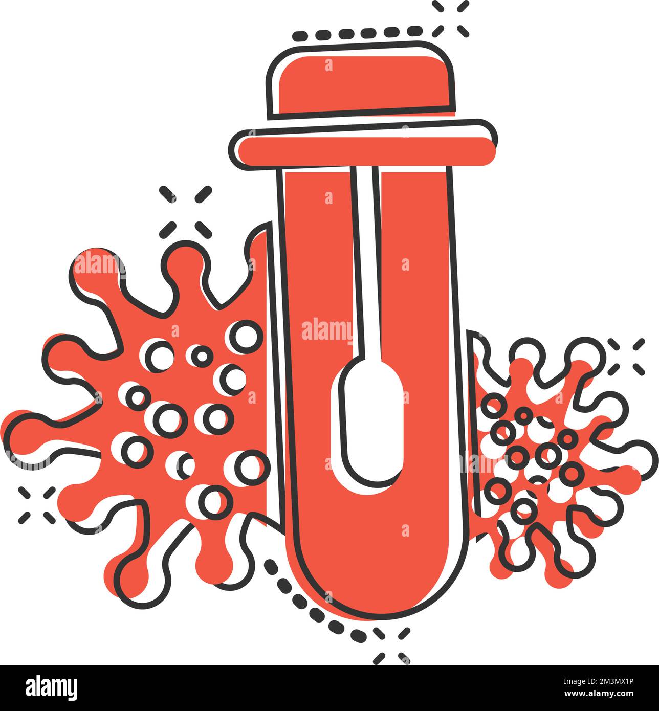 Coronavirus test icon in comic style. covid-19 cartoon vector ...