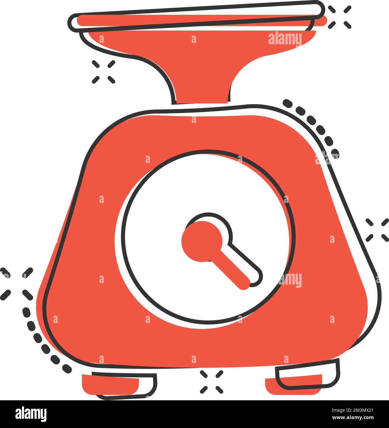 Bathroom weight scale icon in comic style. Mass measurement cartoon ...