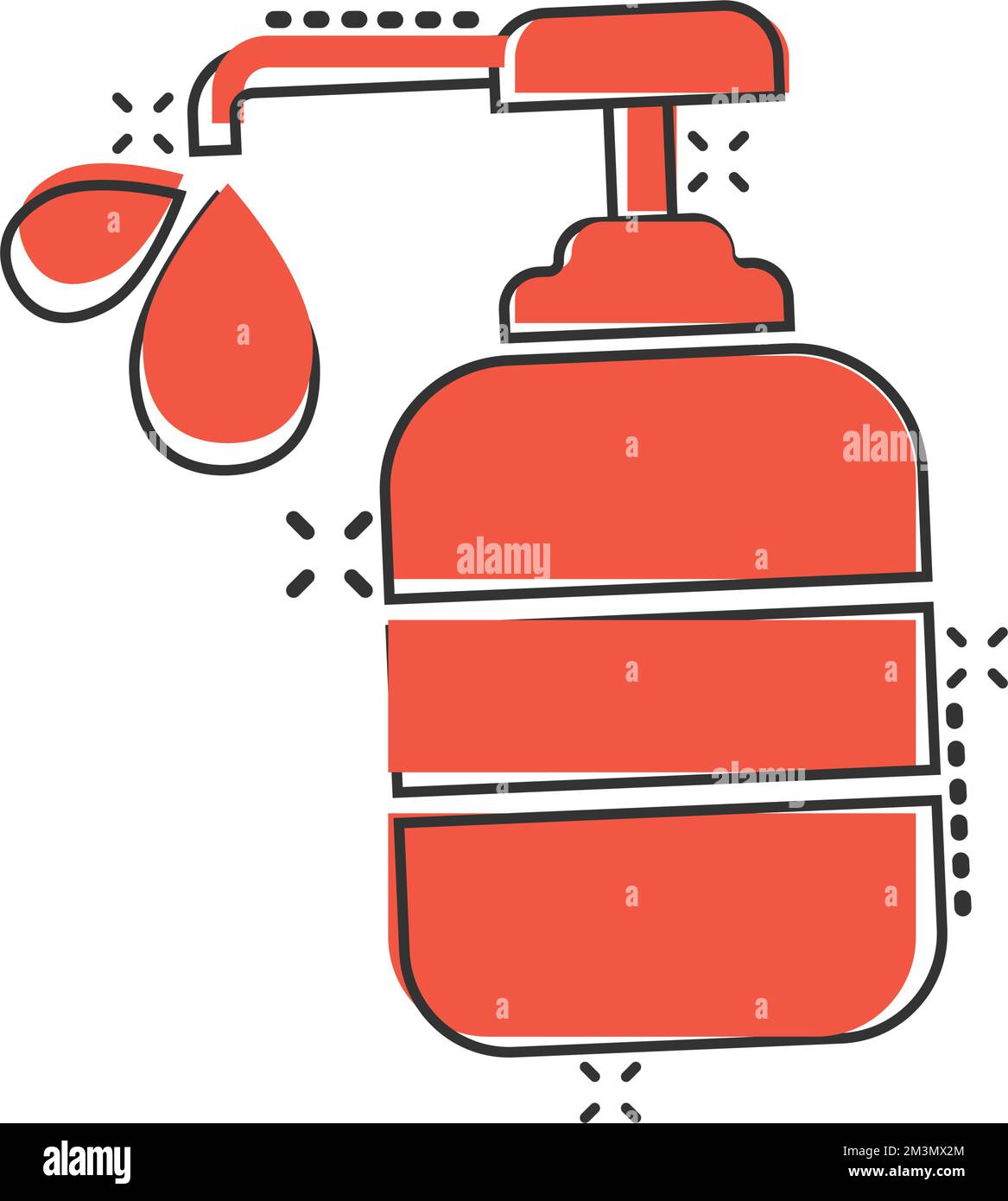 Hand sanitizer icon in comic style. Antiseptic bottle cartoon vector ...