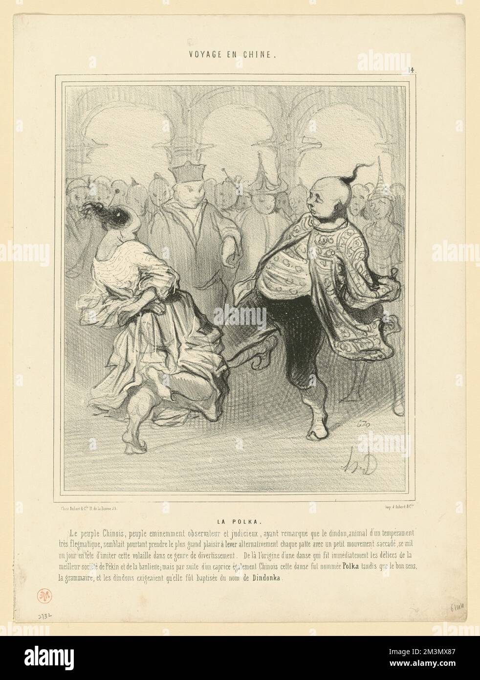La polka. Honoré Daumier (1808-1879). Lithographs Stock Photo - Alamy