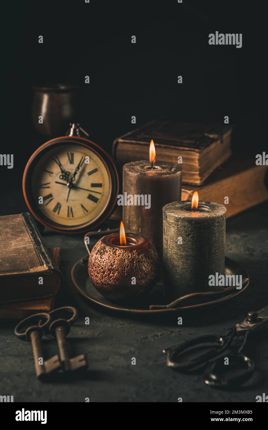 Candlestick old style candle hi-res stock photography and images - Alamy