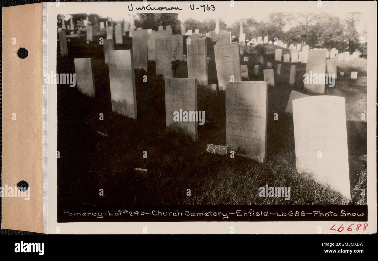 Pomeroy, Church Cemetery, lot 290, Enfield, Mass., ca. 1930-1931 ...