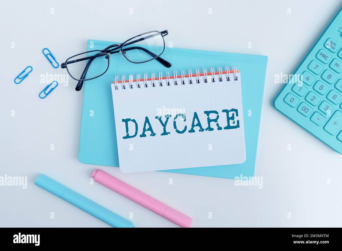 Conceptual caption Daycare. Word Written on offering care to preschool ...
