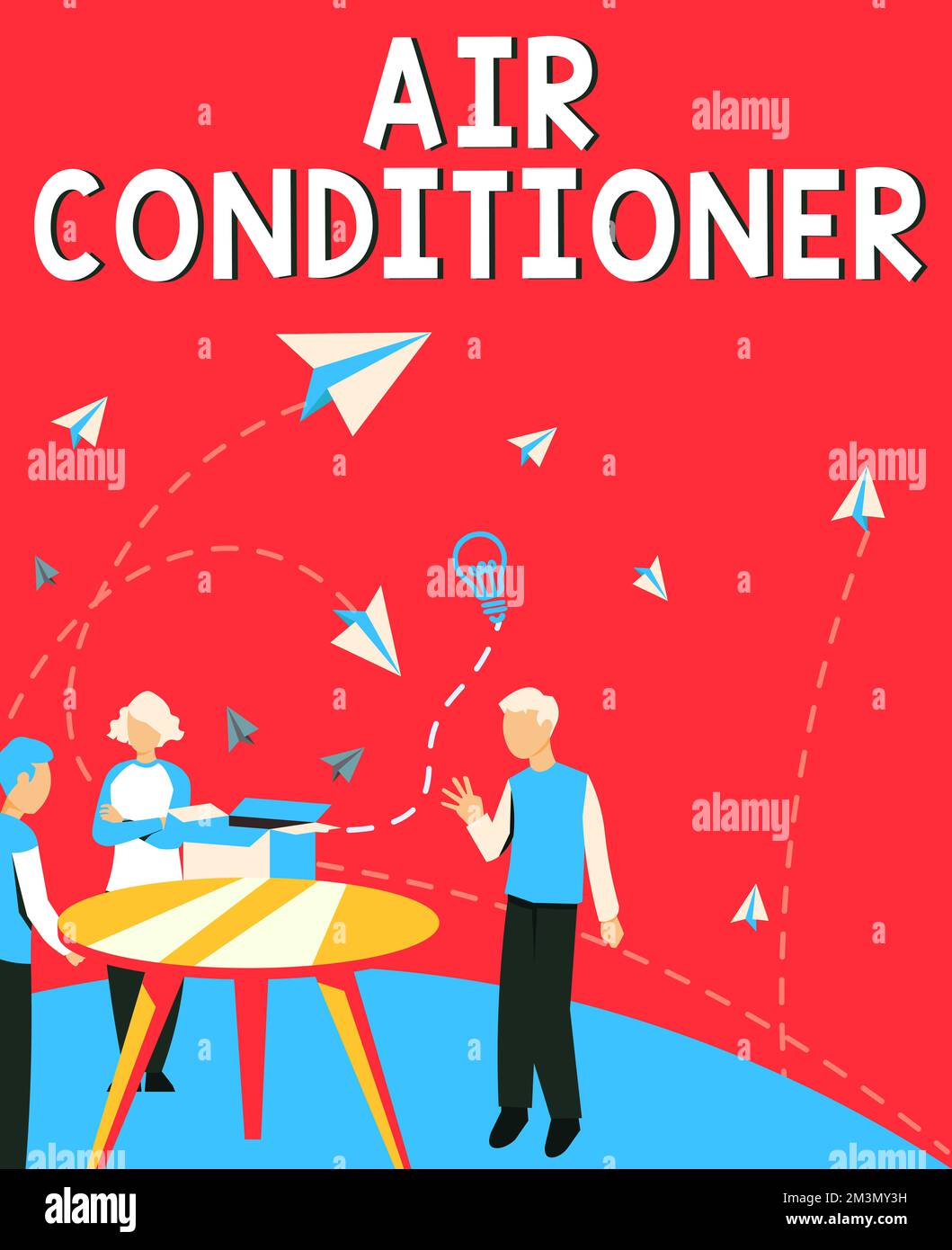 Sign displaying Air Conditioner. Word for apparatus for washing air and ...