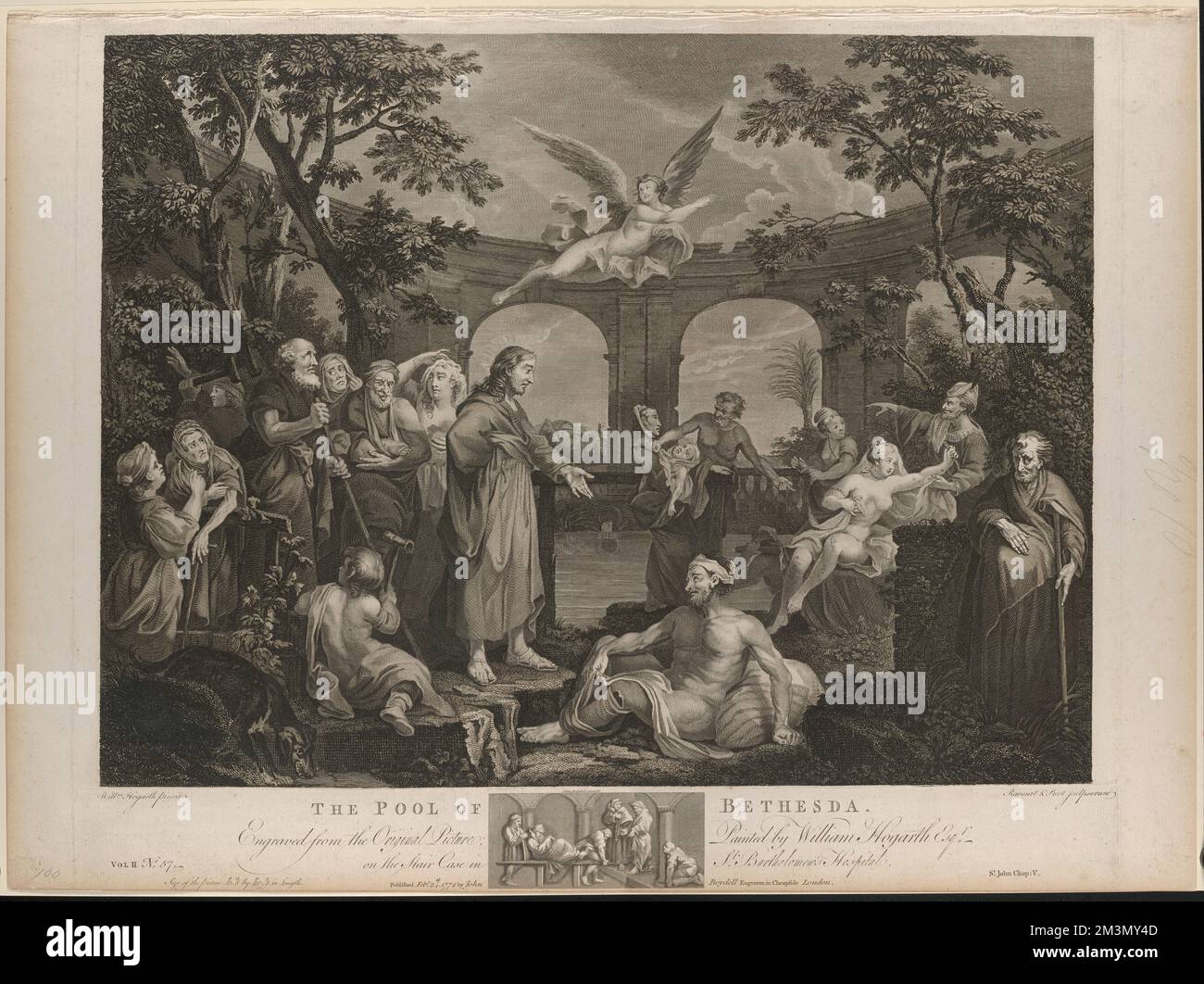 The pool of Bethesda , Healing, Sick persons, Angels, Jesus Christ ...