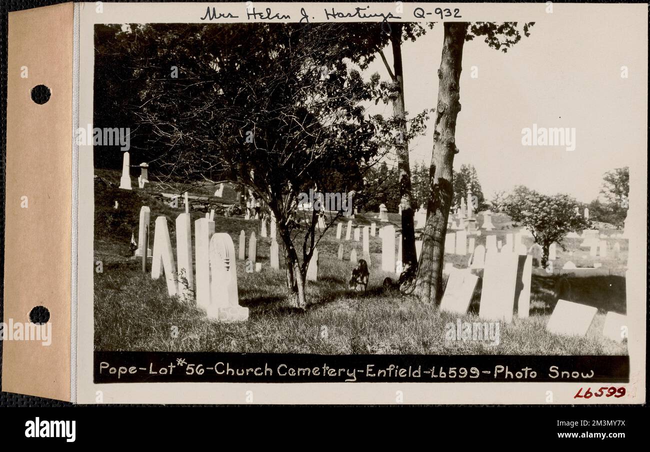 Pope, Church Cemetery, lot 56, Enfield, Mass., ca. 1930-1931 : Mrs ...