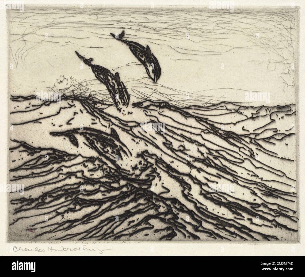 Porpoises , Dolphins, Seas. Charles H. Woodbury (1864-1940). Prints ...