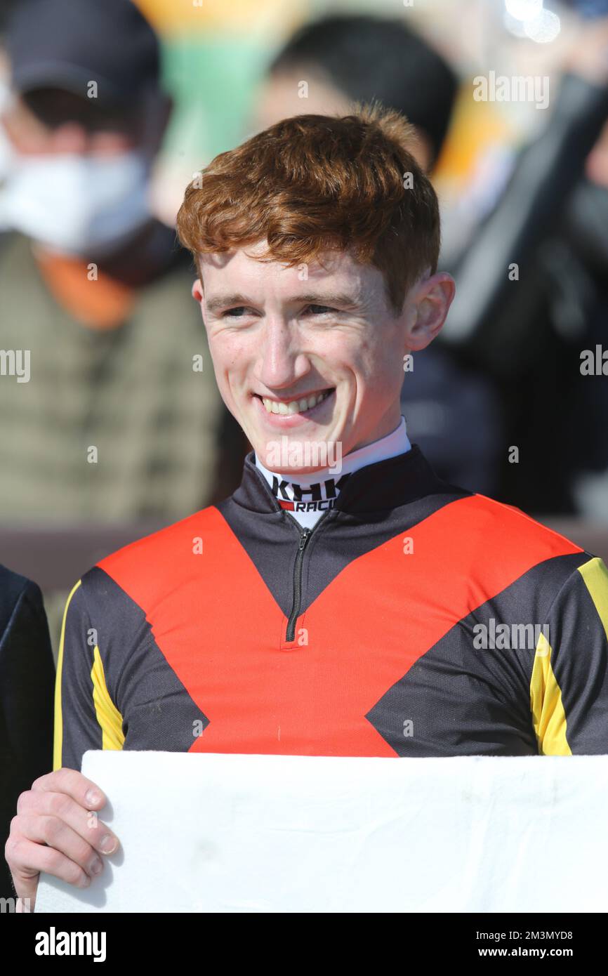 Jockey David Egan won the Chukyo 5R at Chukyo Racecourse in Aichi ...