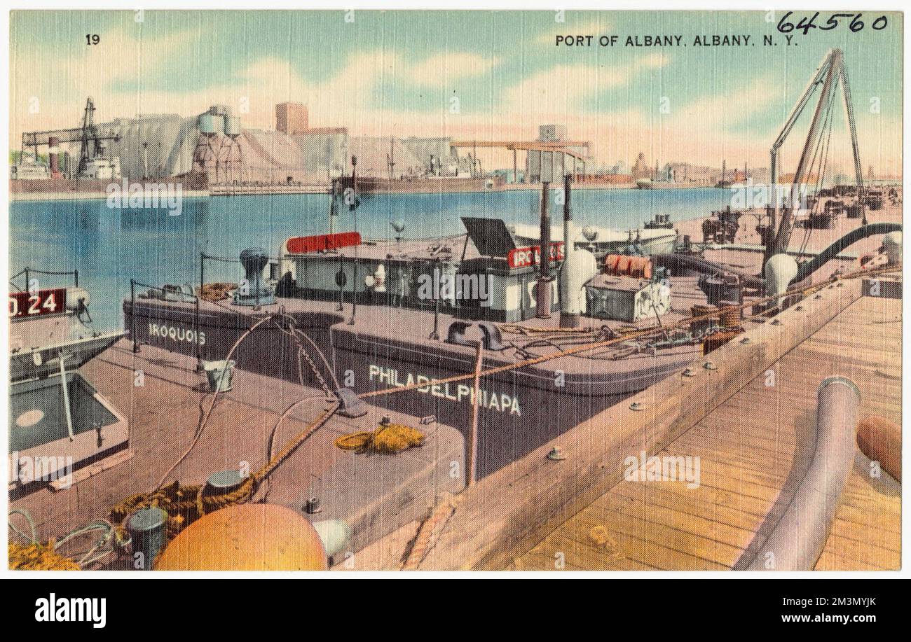 Port of Albany, Albany, N. Y. , Piers & wharves, Tichnor Brothers Collection, postcards of the ...