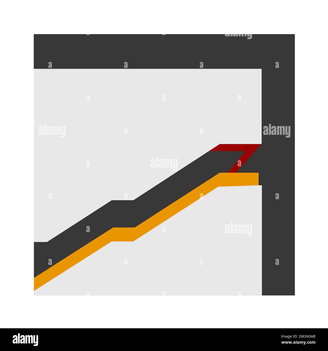 A vector of some abstract architectural shapes in orange and red colors ...