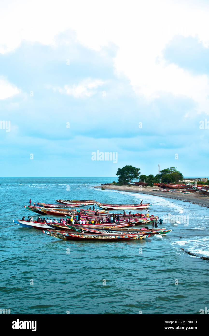 A vertical shot of a Ferry ride from Banjul to Barra Stock Photo - Alamy