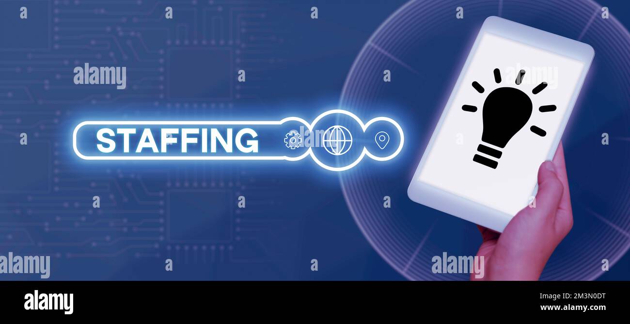 Inspiration showing sign Staffing. Business showcase The percentage of ...