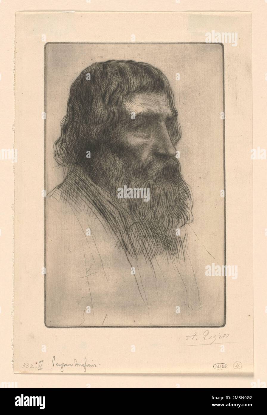 Portrait d'Alfred Tennyson (1st plate) , Peasants, Alphonse Legros (1837-1911 Stock Photo - Alamy