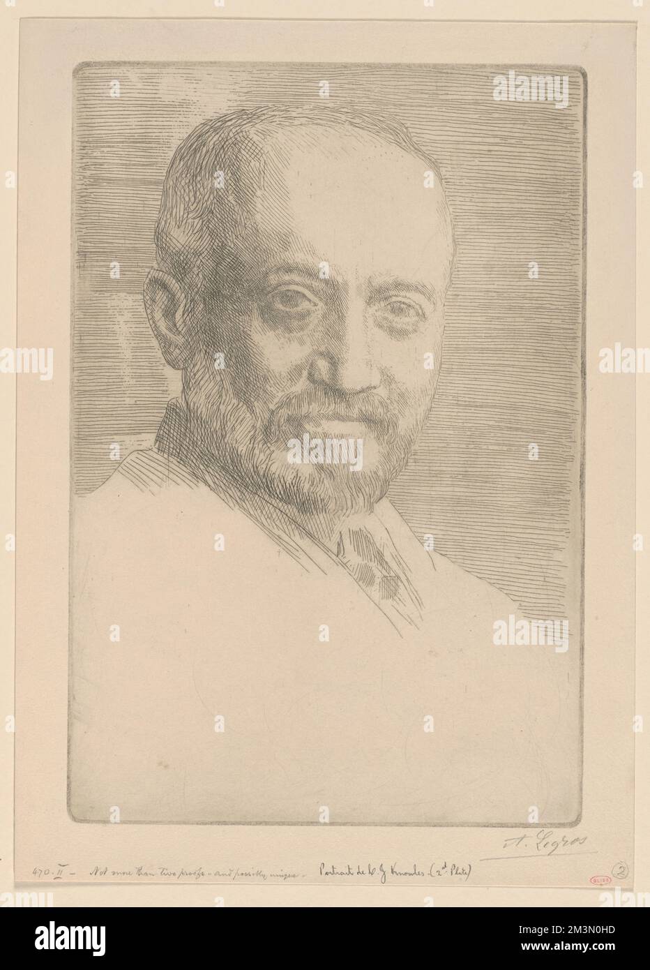 Portrait de C.J. Knowles (2nd plate) , Alphonse Legros (1837-1911 Stock ...