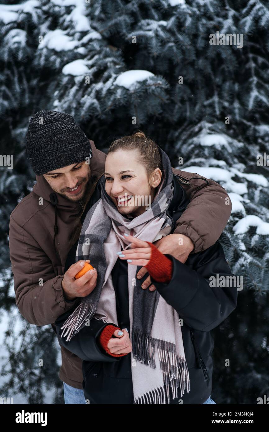 Outdoors Valentines Day Date Ideas for Couples. Winter love story. Cold ...