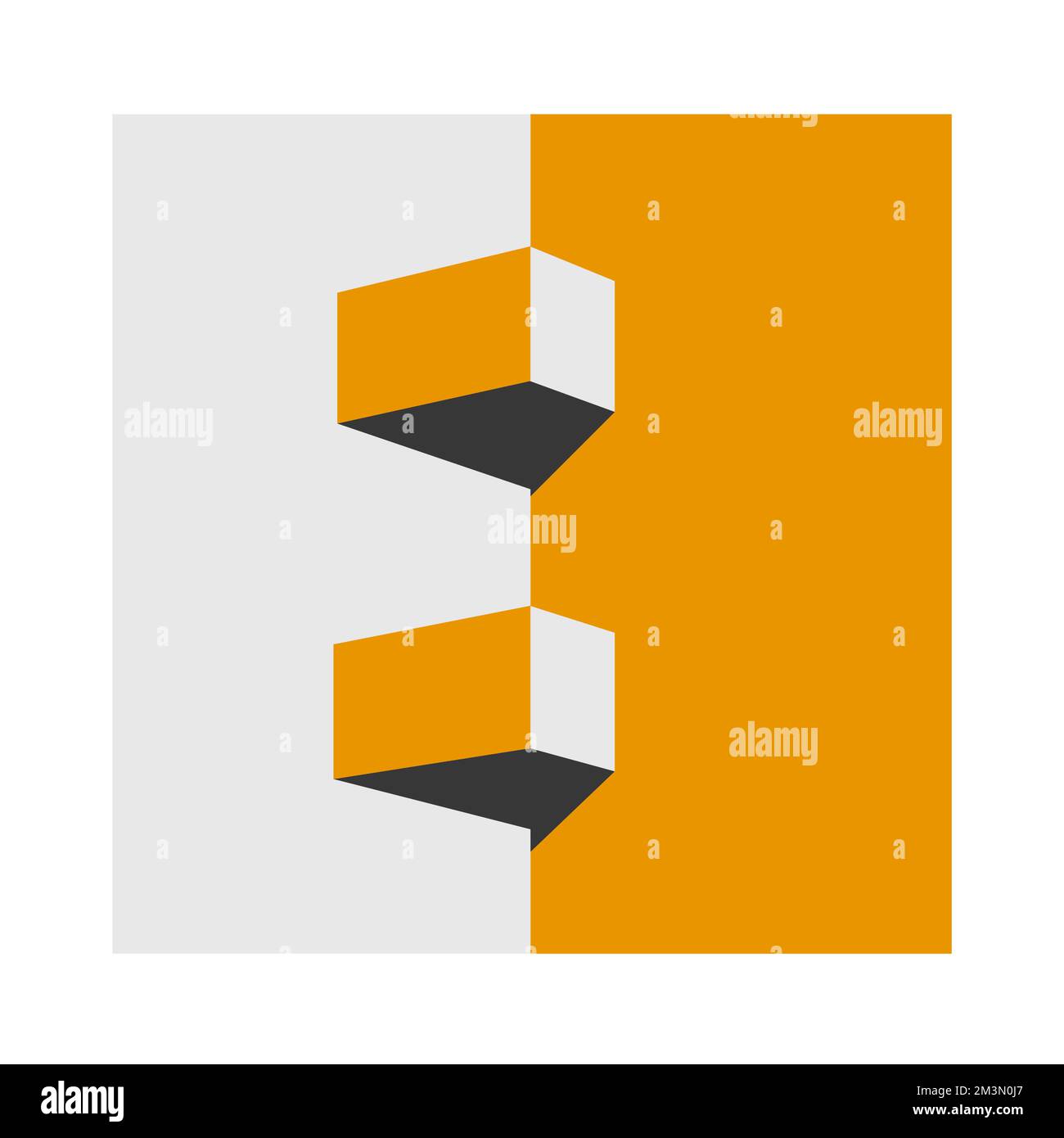 A vector of some abstract architectural shapes in orange and red colors ...